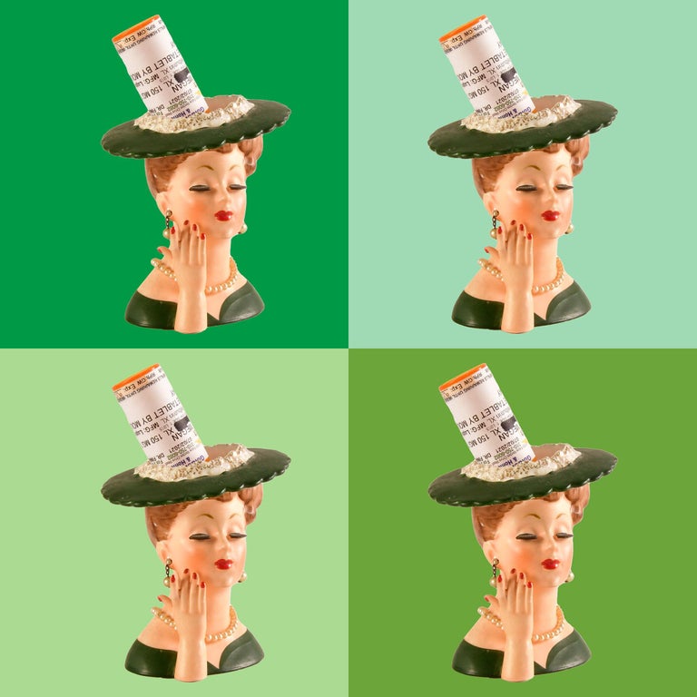 Megan Mickael - Pill Head Study in Green For Sale at 1stDibs