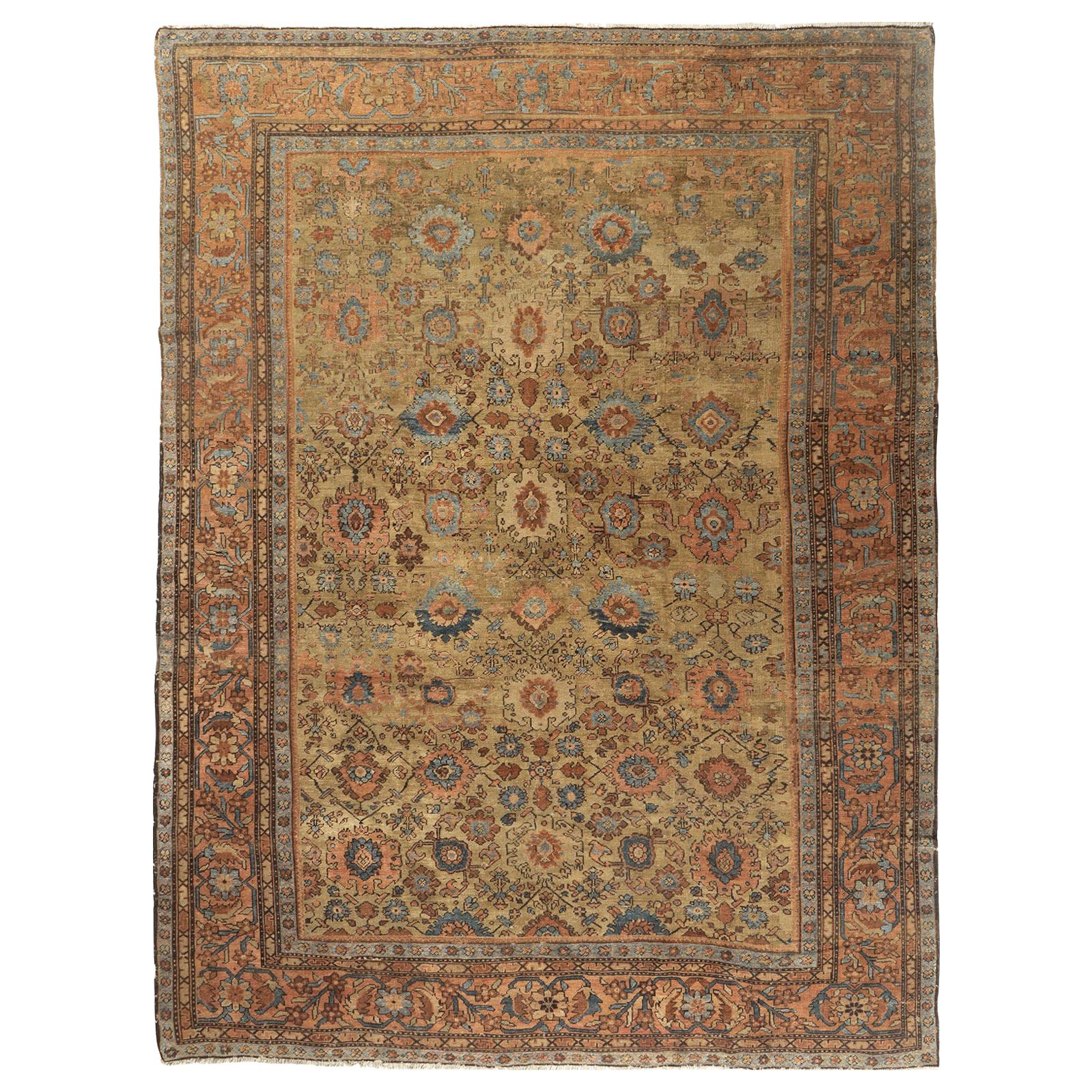 Antique Persian Sultanabad Distressed Rug For Sale at 1stDibs