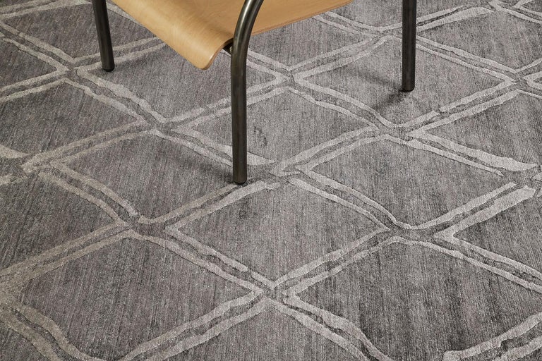 Mehraban Modern Design Bamboo Silk Rug Palisade Embossed For Sale at ...