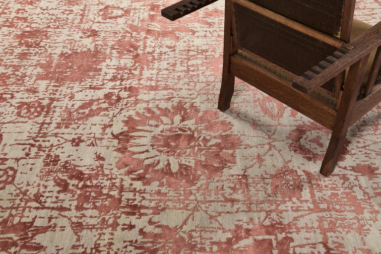 Mehraban Modern Design Mezzo Collection Wool and Silk Embossed Rug ...