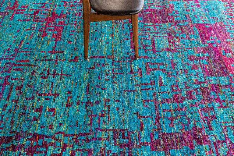 Mehraban Modern Design Sari Silk Rug Echo For Sale at 1stDibs