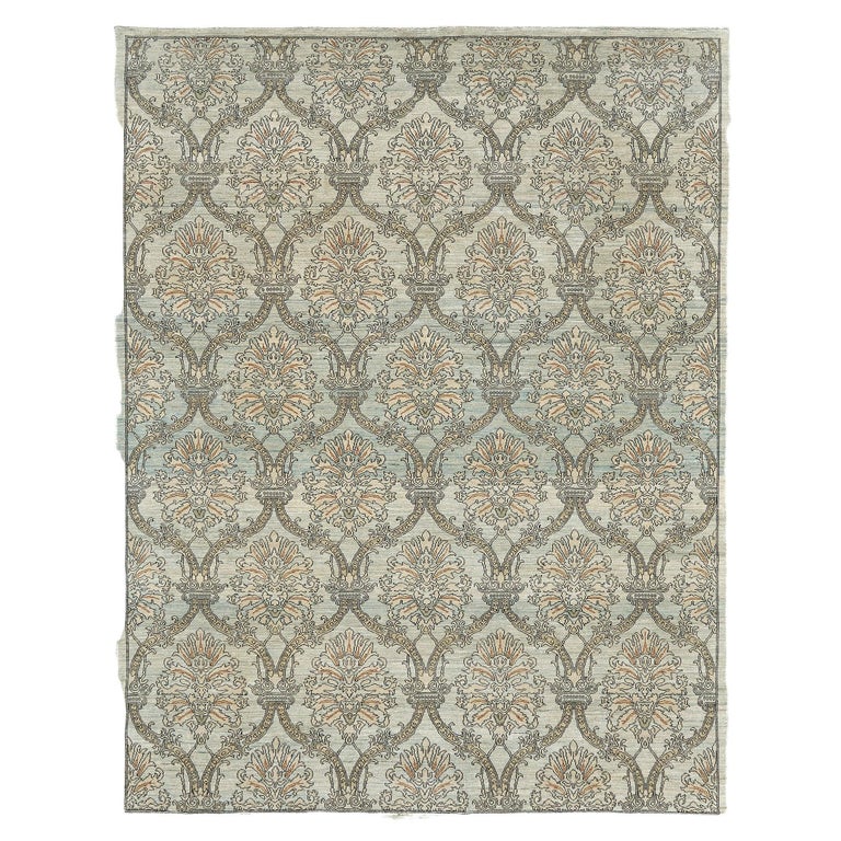 Mehraban Natural Dye Damask Design Rug Divine For Sale at 1stDibs