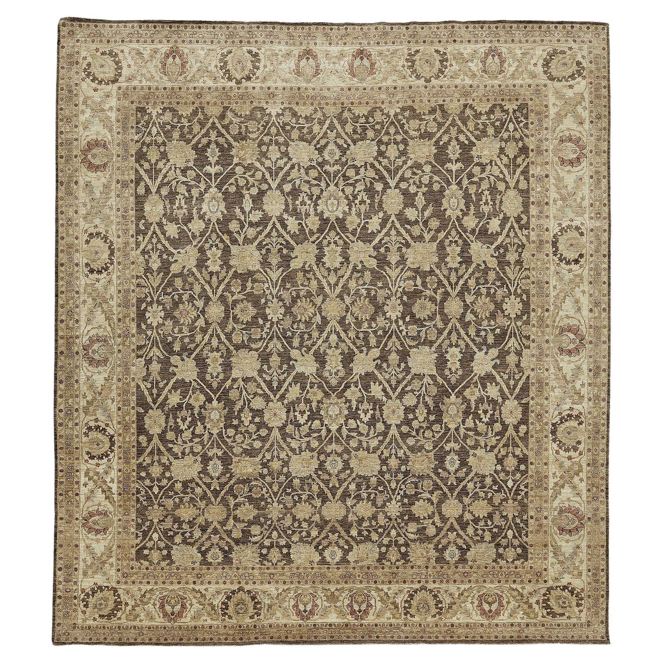 Mehraban Vintage Style Tabriz Allover Design Rug For Sale at 1stDibs