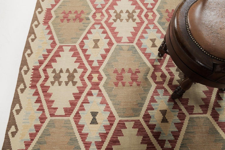 Mehraban Vintage Style Tribal Natural Dye Flat Weave Kilim For Sale at ...