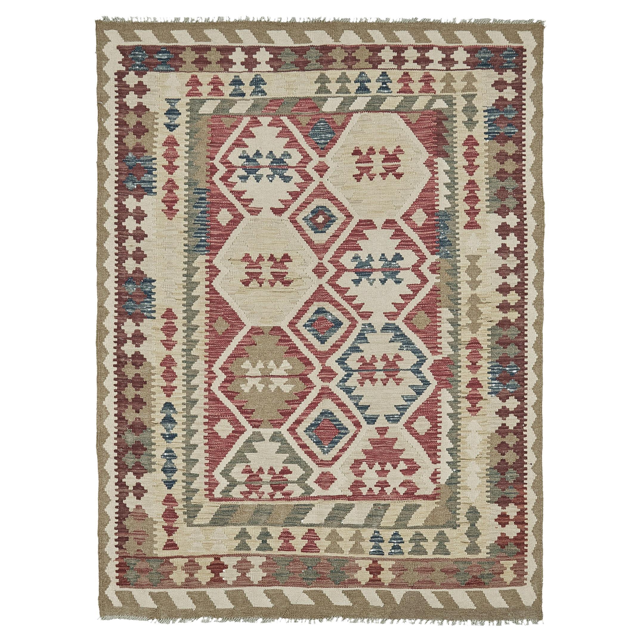 Mehraban Vintage Style Tribal Natural Dye Flat Weave Kilim For Sale at ...
