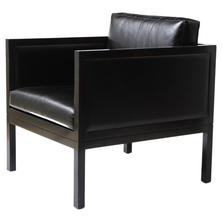 MEIER/FERRER the DM Chair Modernist Leather, Wood and Metal Club Chair ...