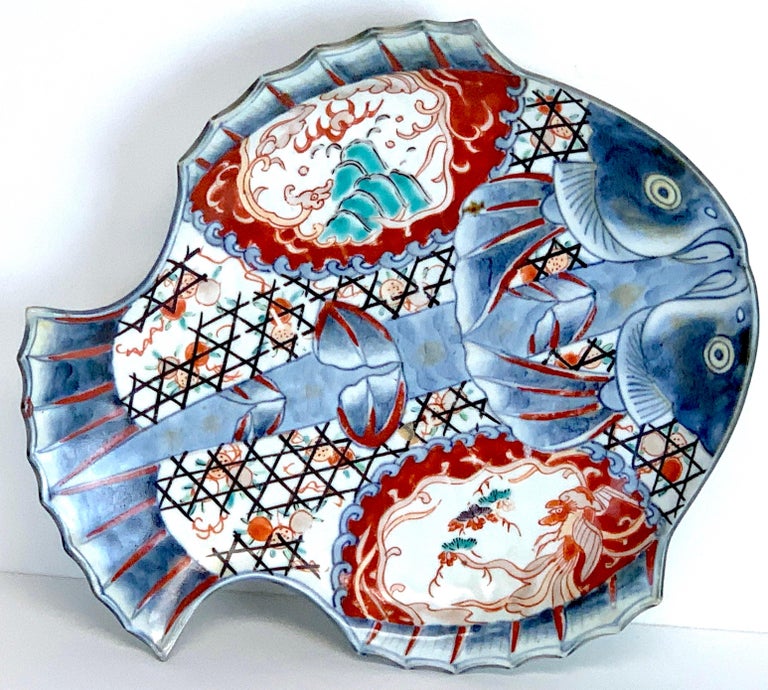 Meiji Imari Fish Plate I For Sale at 1stDibs