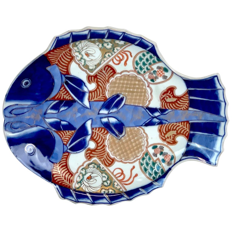 Meiji Imari Fish Plate IV For Sale at 1stDibs