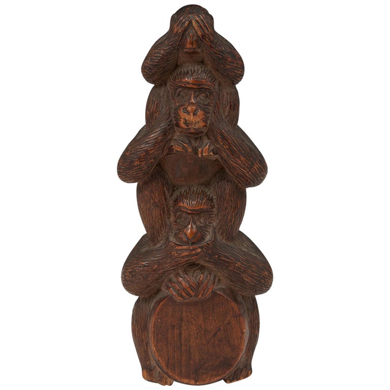 Meiji Period Wood Stacked Monkey TOTEM, Japan at 1stDibs