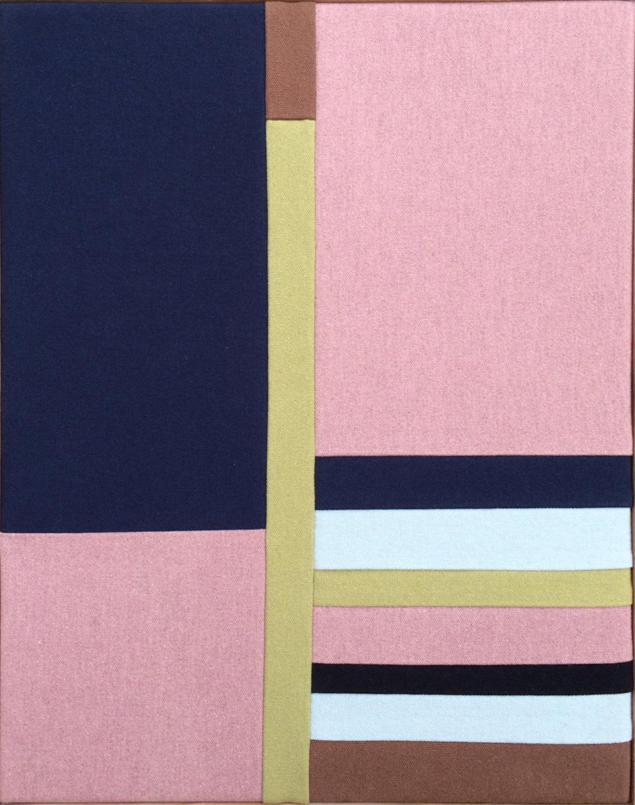 Meike Legler - Sunray (textile art black and white pink moss green ...