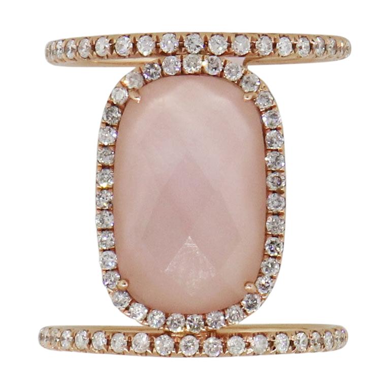 Gucci Pink Quartz French Horn Rose Gold Band Ring at 1stDibs | french ...