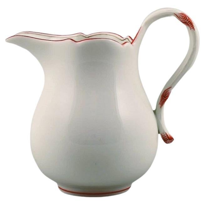 Meissen Cream Jug in White Porcelain with Red Decoration, Approx. 1930 ...