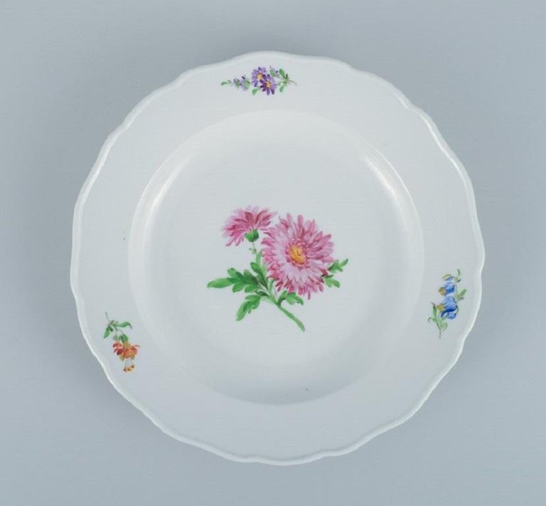 Meissen, Germany, Five Porcelain Dinner Plates Decorated with Flowers ...