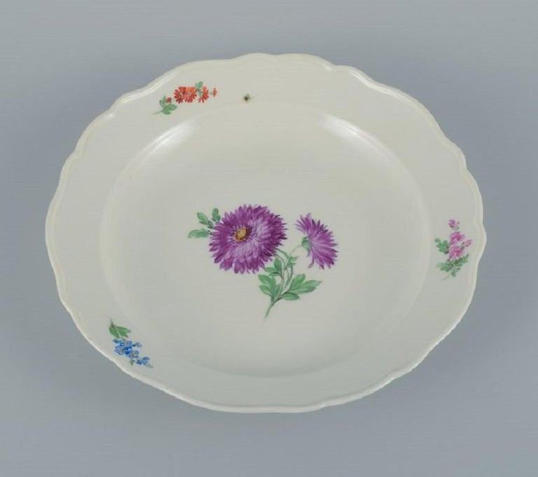 Meissen, Germany, Large Round Serving Dish, Hand Painted with Floral ...