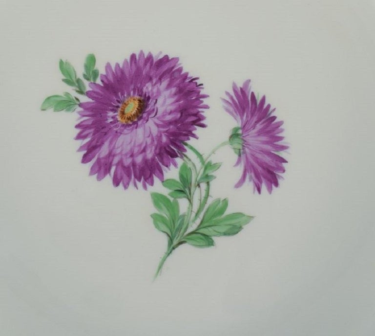 Meissen, Germany, Large Round Serving Dish, Hand Painted with Floral ...