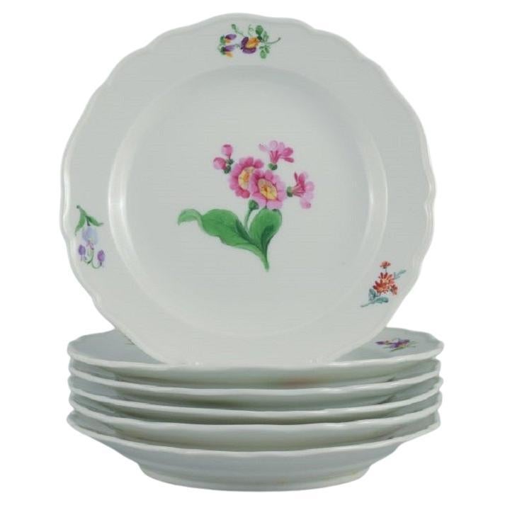 Meissen, Germany, Five Plates of Porcelain Decorated with Flowers For ...