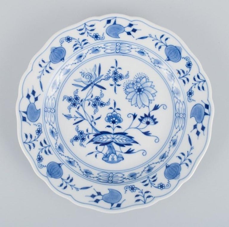 Meissen, Germany, Three Blue Onion Pattern Plates, Approx. 1900 For ...