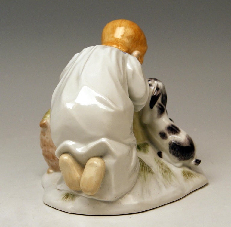 Meissen Girl with Rabbits Model 73441 Z 148 Max Bochmann Made 20th ...