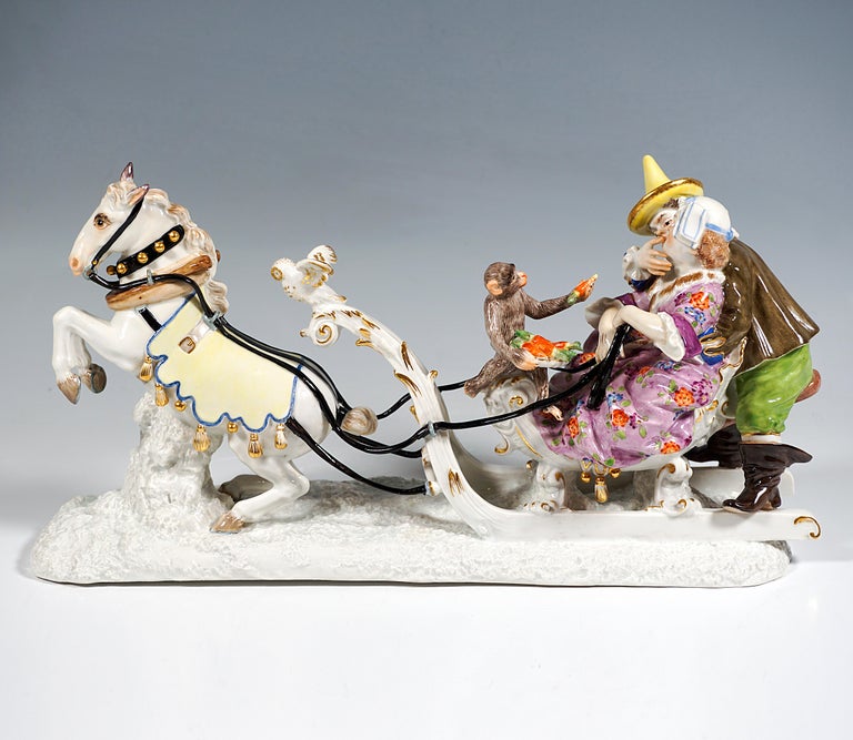Meissen Group 'Sleigh Ride with the Court Jesters', by J.J. Kaendler ...