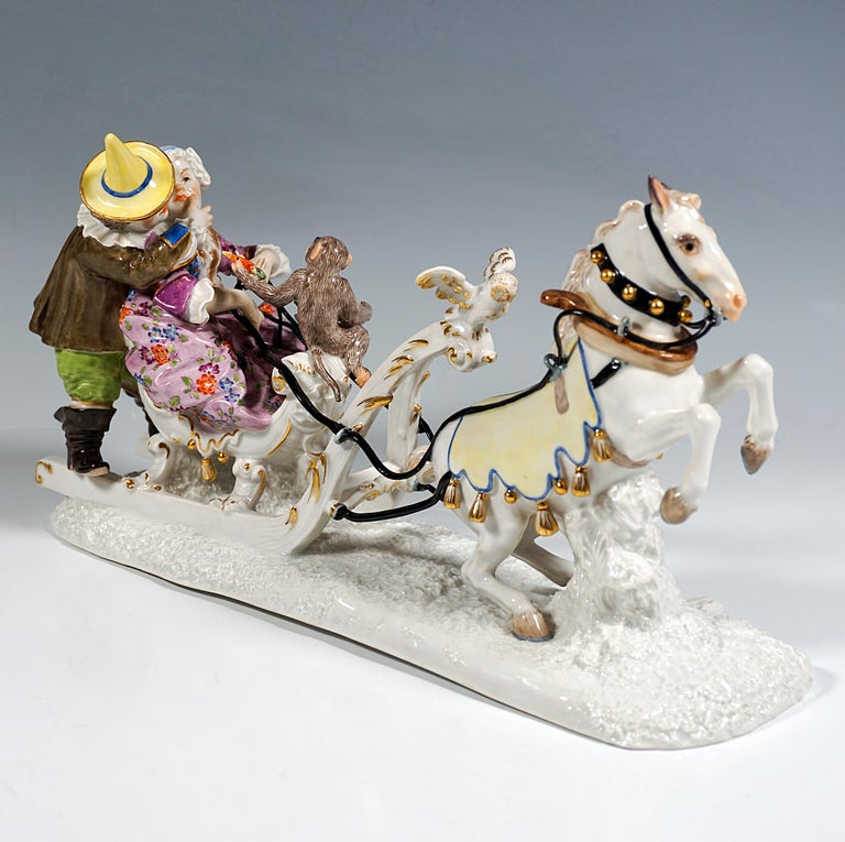 Meissen Group 'Sleigh Ride with the Court Jesters', by J.J. Kaendler ...