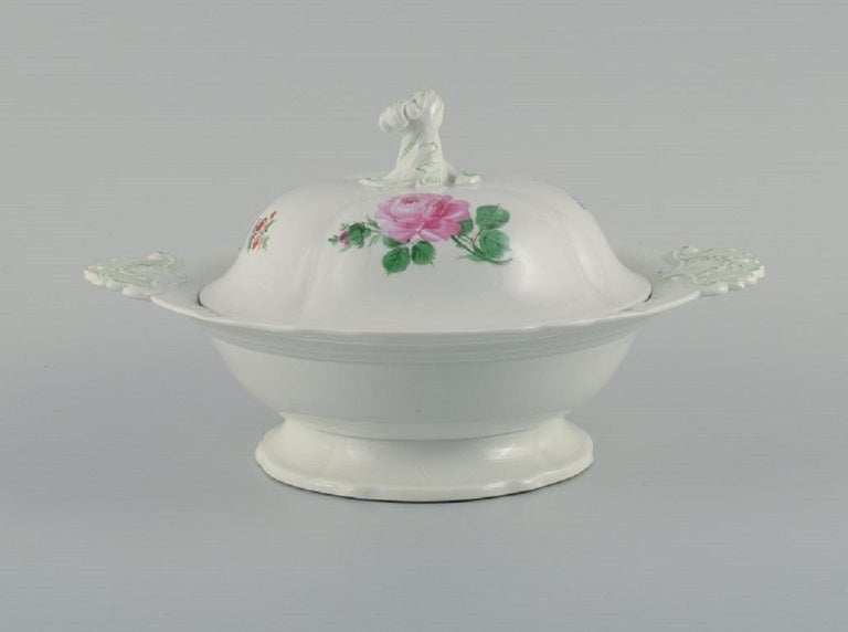 Meissen, Large Round Tureen with Lid, Hand Painted with Flowers, Late ...