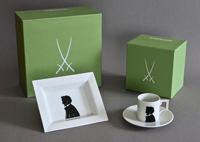 Meißen Manufactory Vide Poche With Silhouette Portrait Richard Wagner