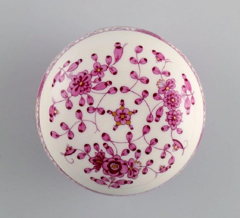 Meissen Pink Indian Lidded Trinket Box in Hand-Painted Porcelain, Early ...