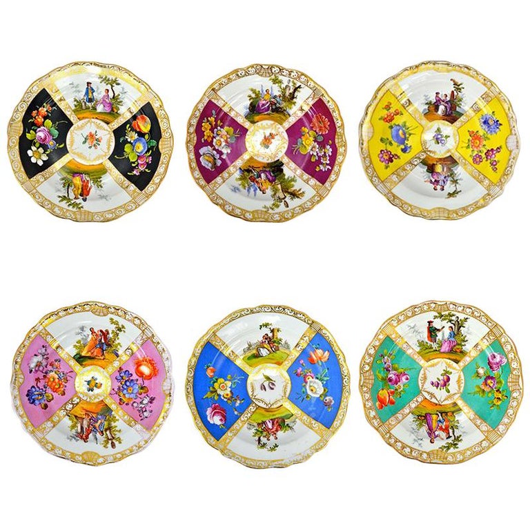 Meissen Plates, Set of Six For Sale at 1stDibs