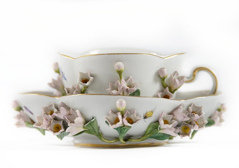 Meissen Porcelain Coffee Cup with Saucer at 1stDibs