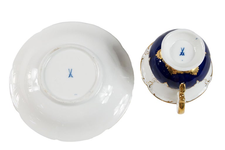 Meissen Porcelain Coffee Cup with Saucer at 1stDibs