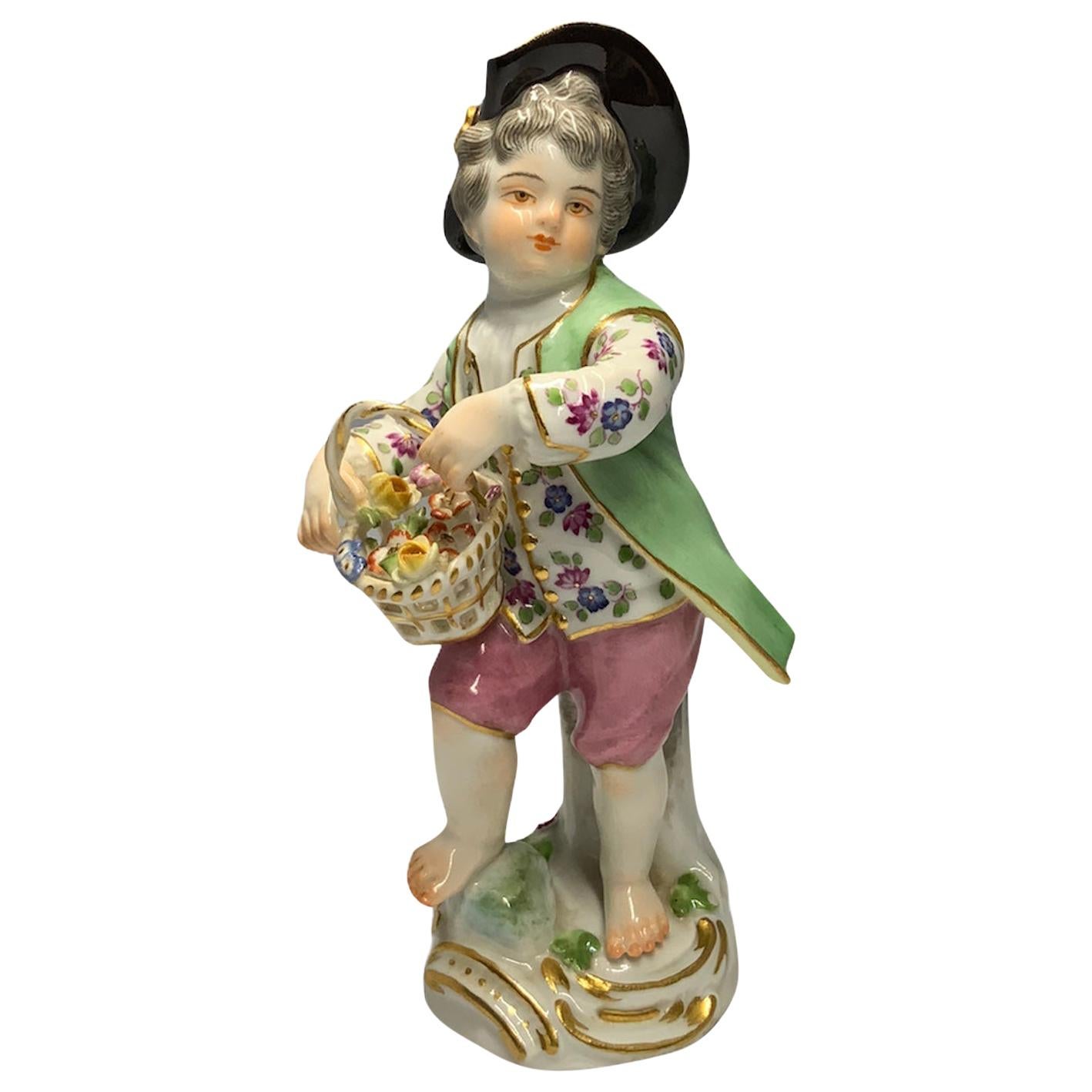 Meissen Porcelain Figure of a Boy at 1stDibs