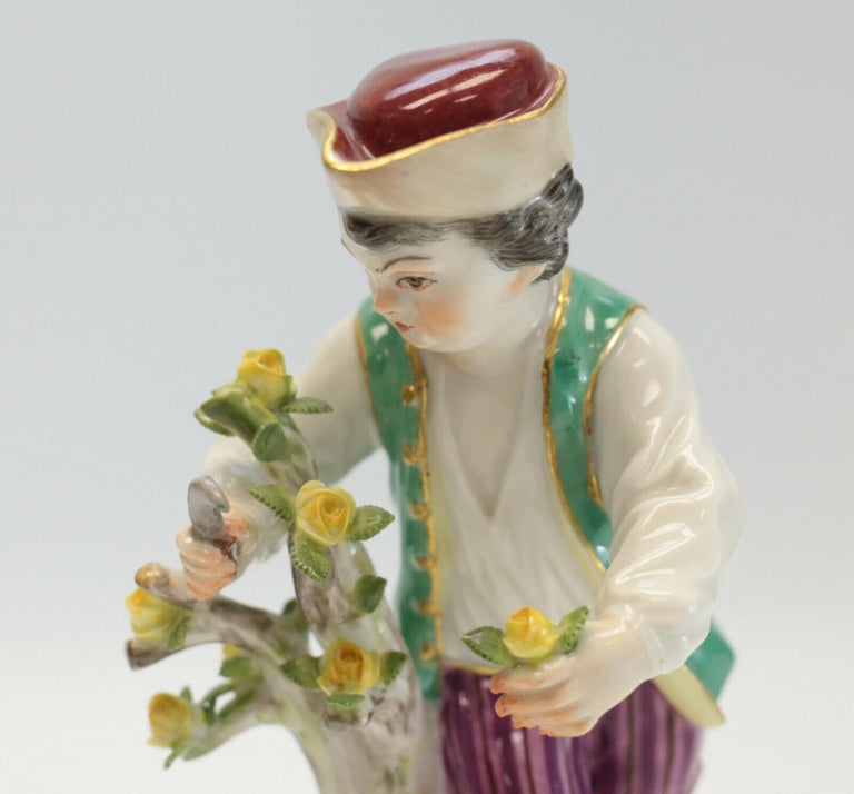 Meissen Porcelain Germany Miniature Figurine, Boy Gardener #25 For Sale ...