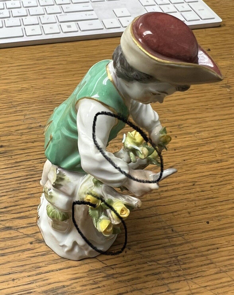 Meissen Porcelain Germany Miniature Figurine, Boy Gardener #25 For Sale ...