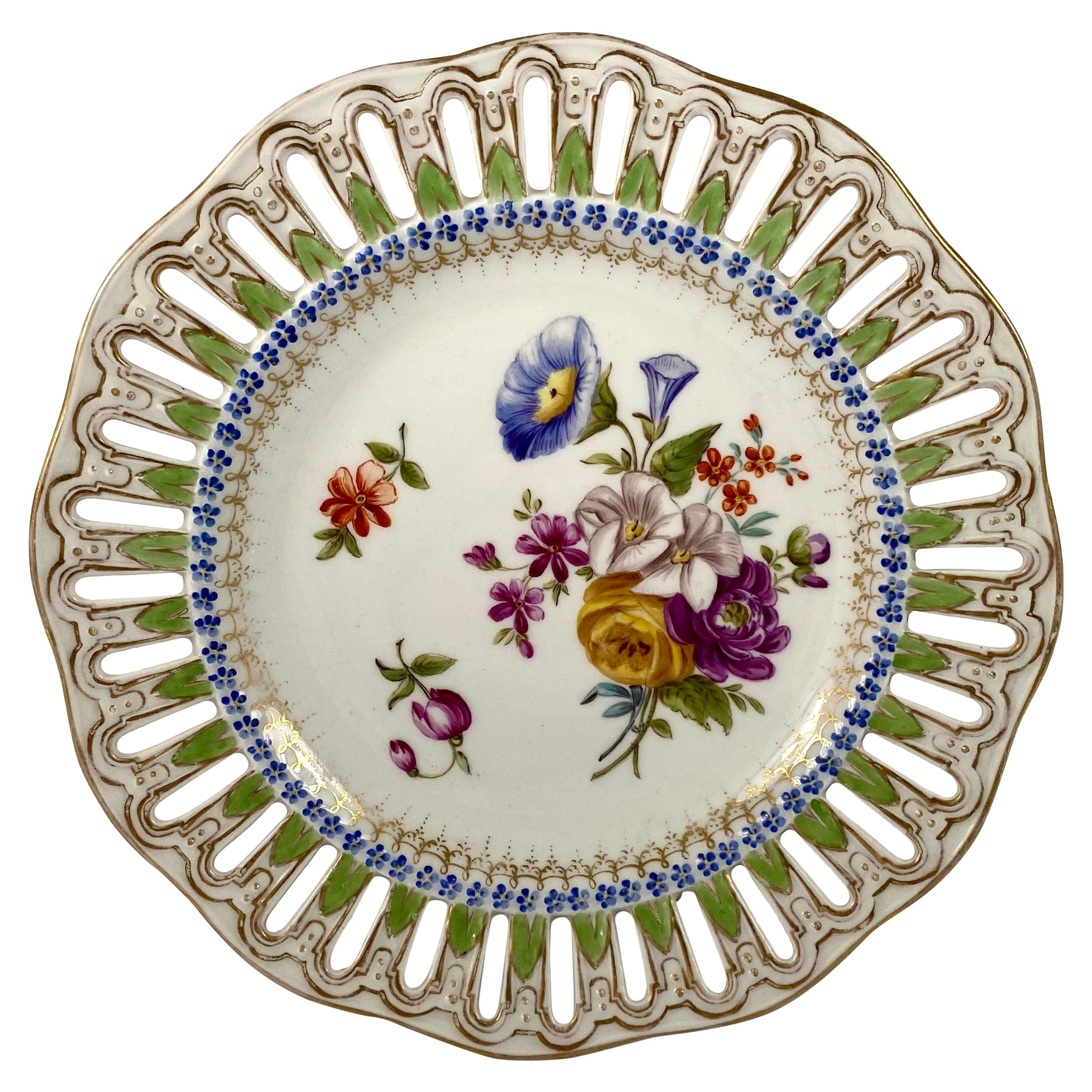 Meissen Porcelain Reticulated Plate, circa 1860 at 1stDibs