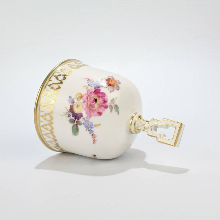 Meissen Porcelain Table Bell with Hand-Painted Dresden Flowers ...