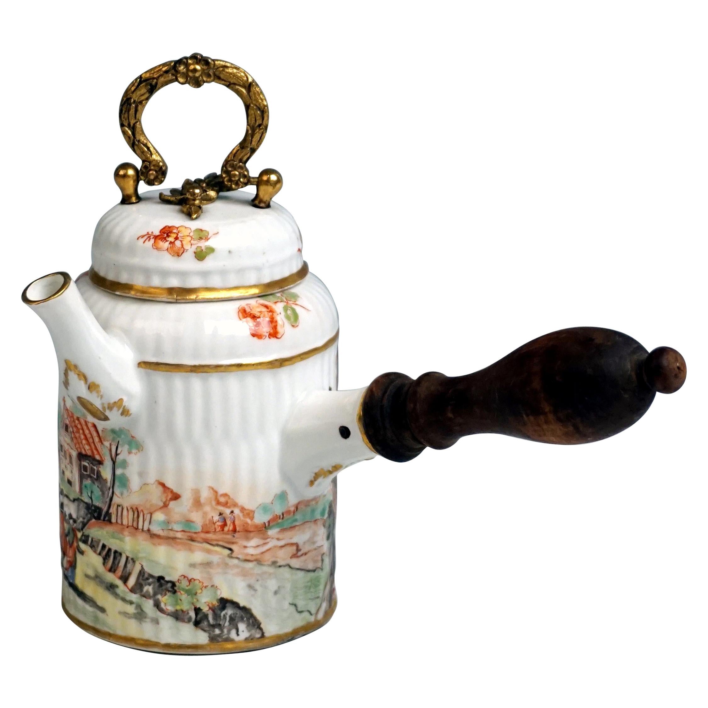 Meissen Rare Chocolate Pot with Landscape Decoration Baroque Period ...