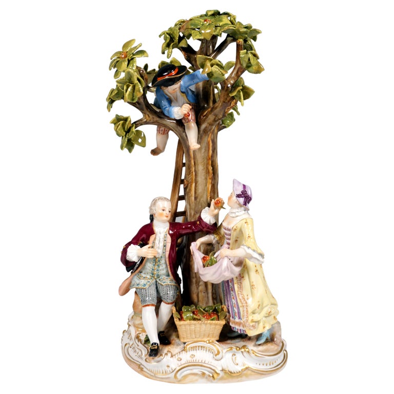Meissen Rococo Style Gardener Group, ''Apple Harvest'', by Kaendler ...