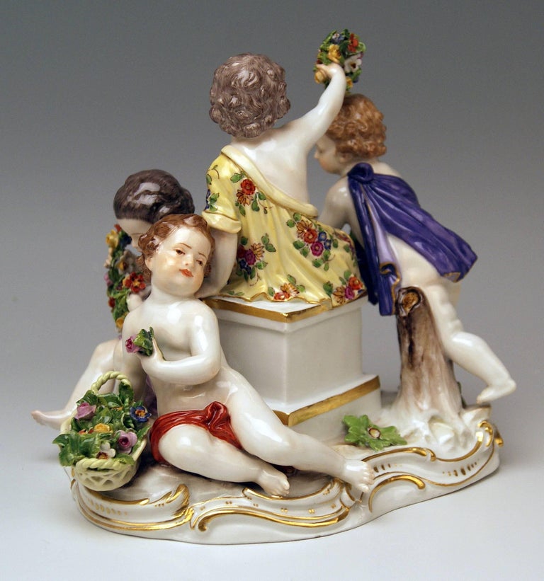 Meissen Seasons Figurines Cupids Allegory of Spring Model 2502 Kaendler ...