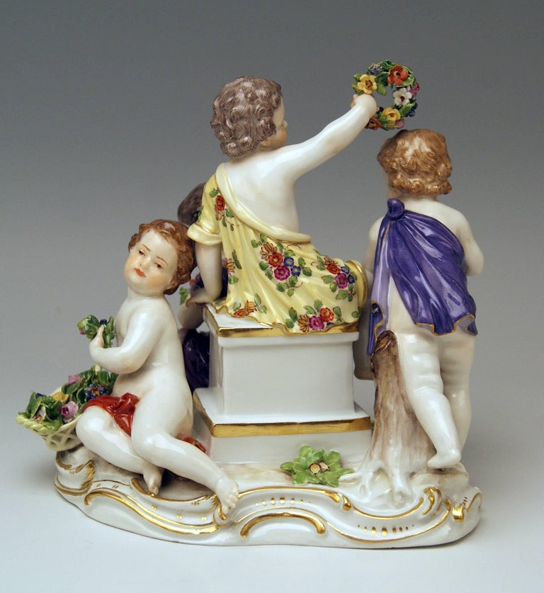 Meissen Seasons Figurines Cupids Allegory of Spring Model 2502 Kaendler ...