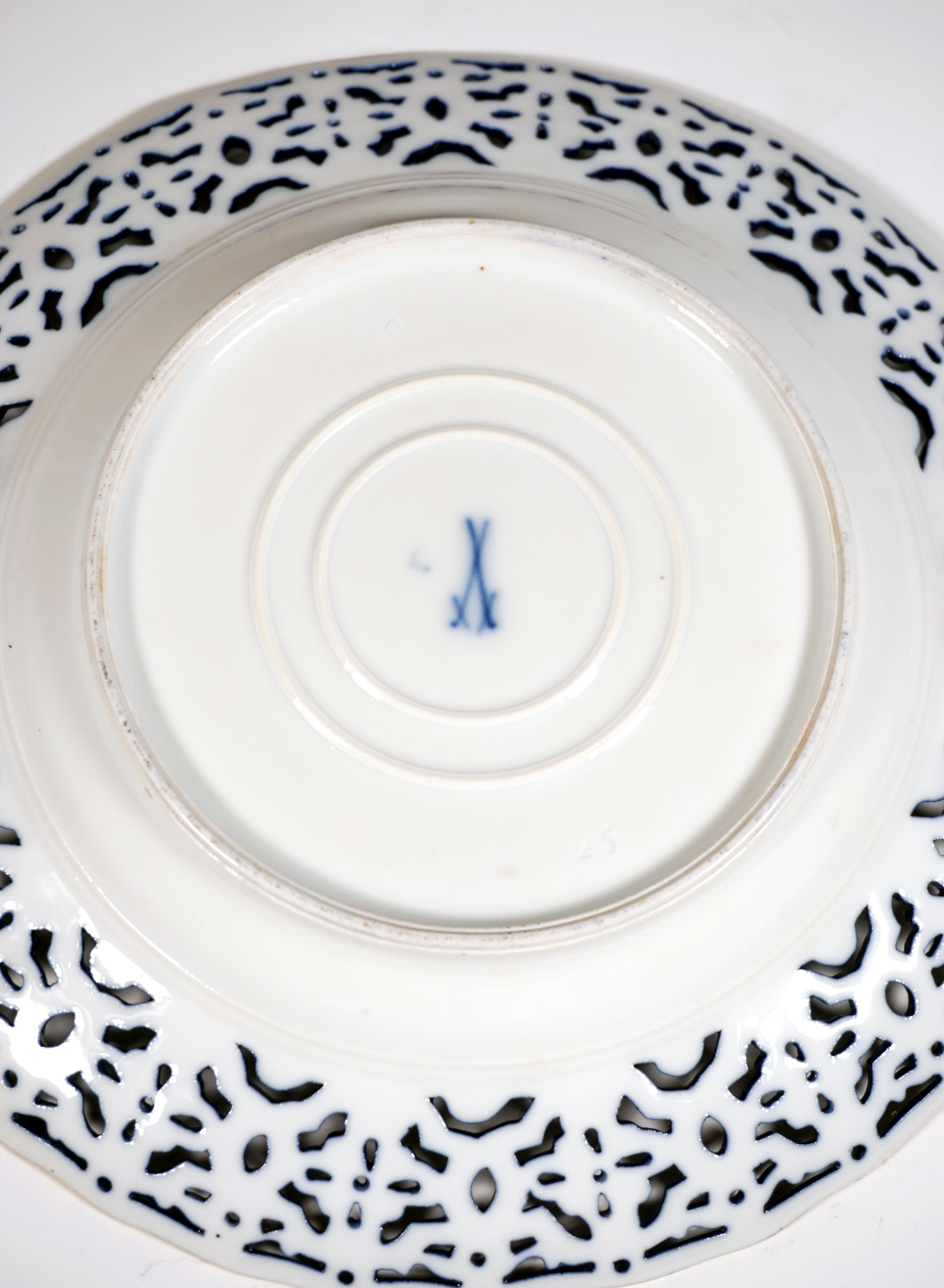 Meissen Splendour Plate with Breakthrough Edge and Cupid Scenery, ca ...