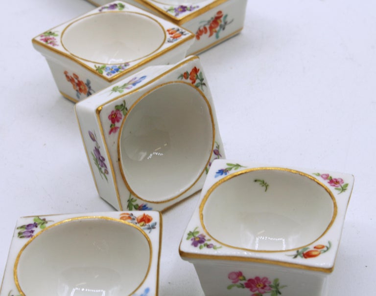 Meissen Square Salt Dips, Set of 6 For Sale at 1stDibs