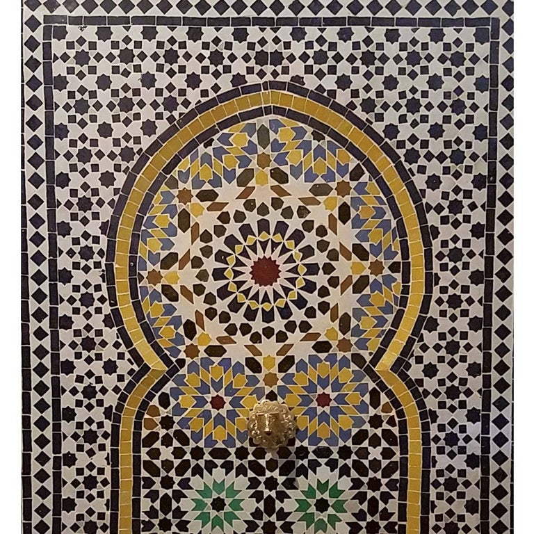 Meknes Moroccan Mosaic Fountain, All Mosaics For Sale at 1stDibs