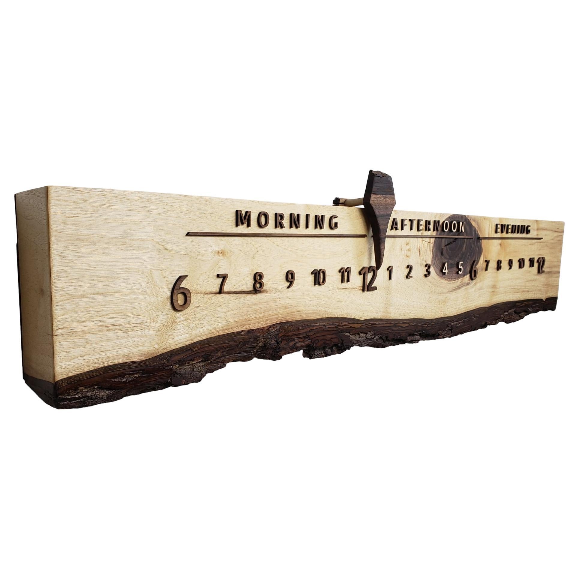 Mekong: 3-Foot Walnut Linear Clock For Sale at 1stDibs
