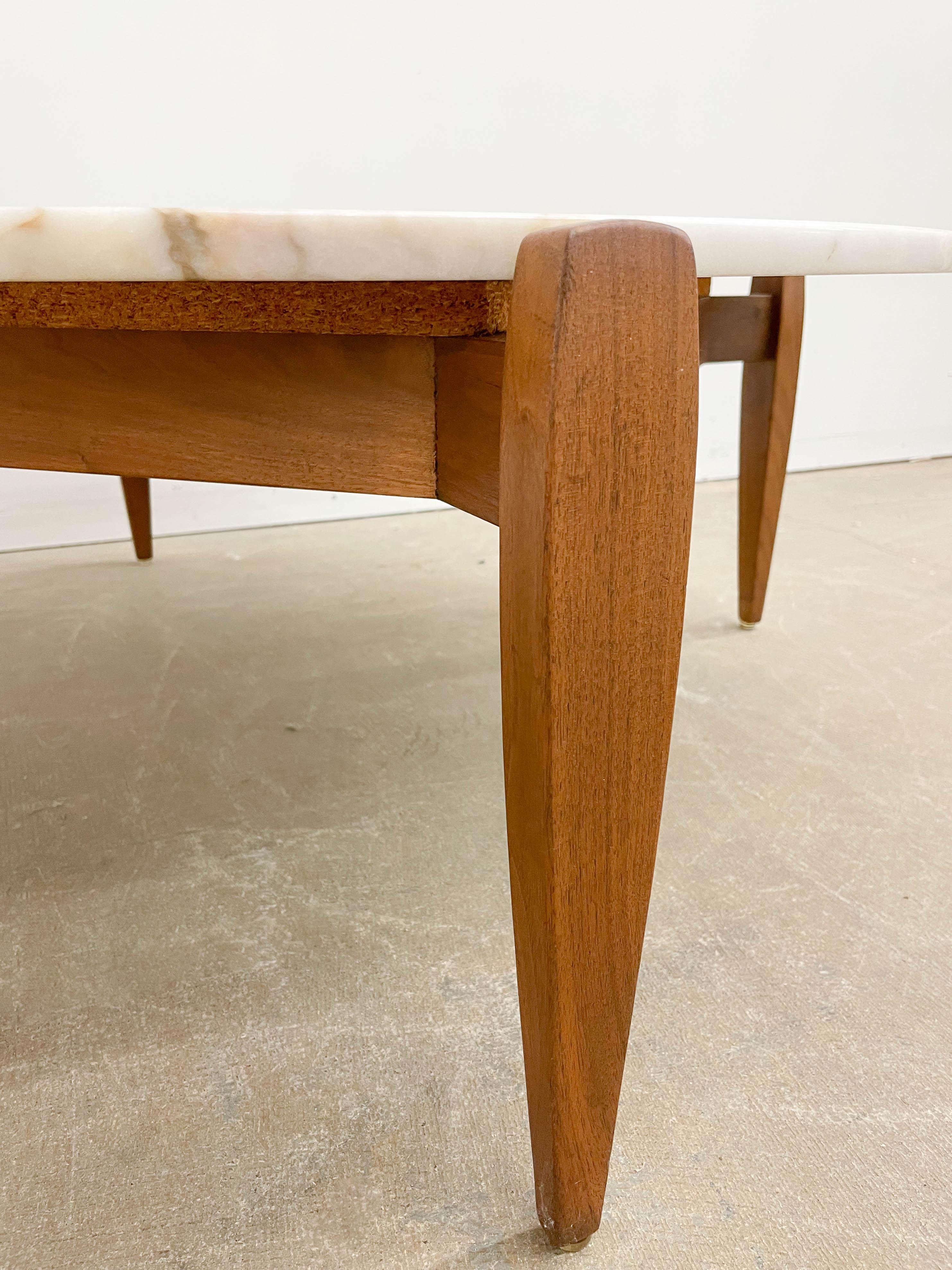 Mel Abitz for Galloway's Marble and Walnut Coffee Table For Sale at 1stDibs
