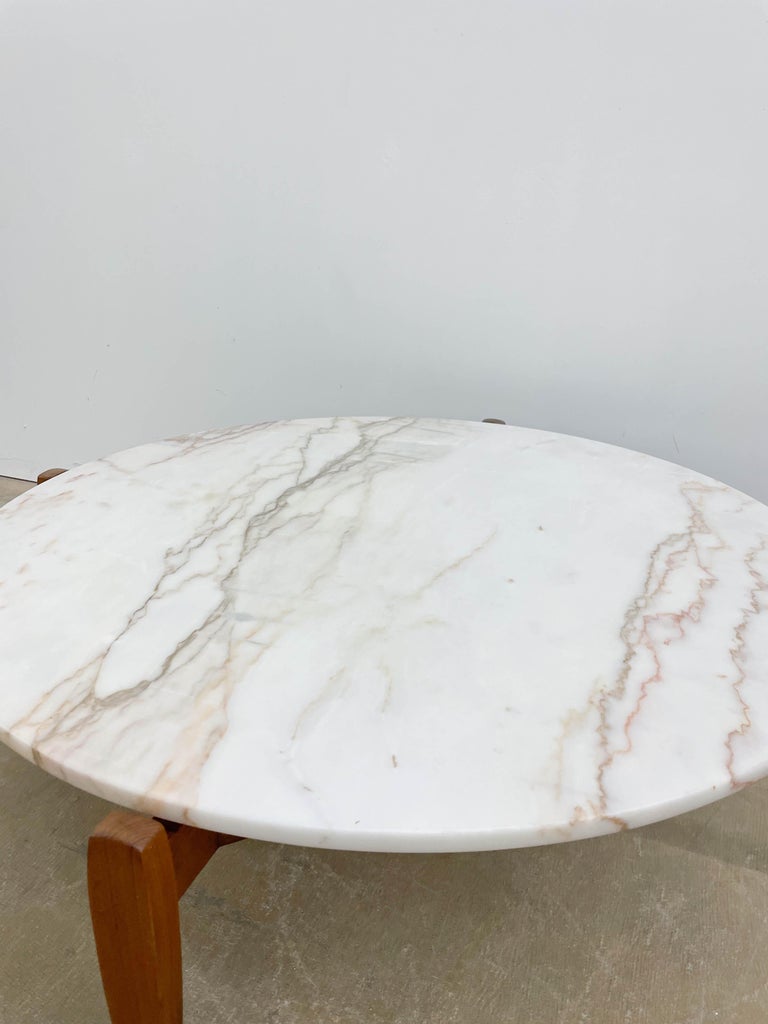 Mel Abitz for Galloway's Marble and Walnut Coffee Table For Sale at 1stDibs