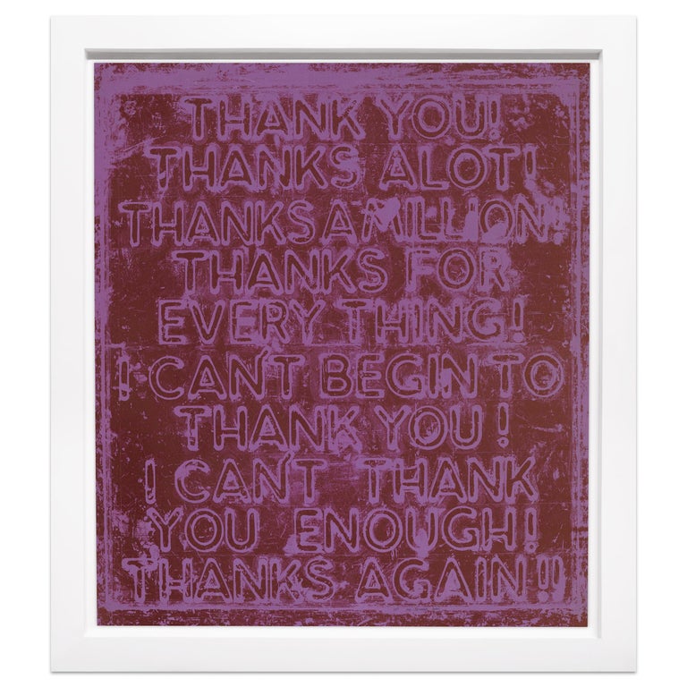 Mel Bochner - Mel Bochner, 'Thank You' Limited Edition Color Shifting ...