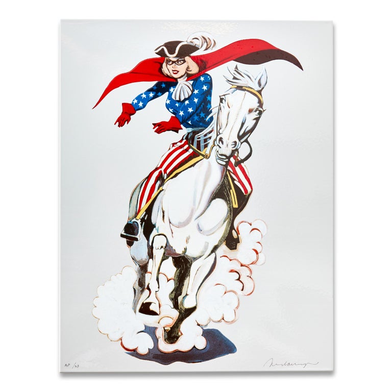 Mel Ramos - Mel Ramos, Miss Liberty, Enamel on Steel, Signed Print ...