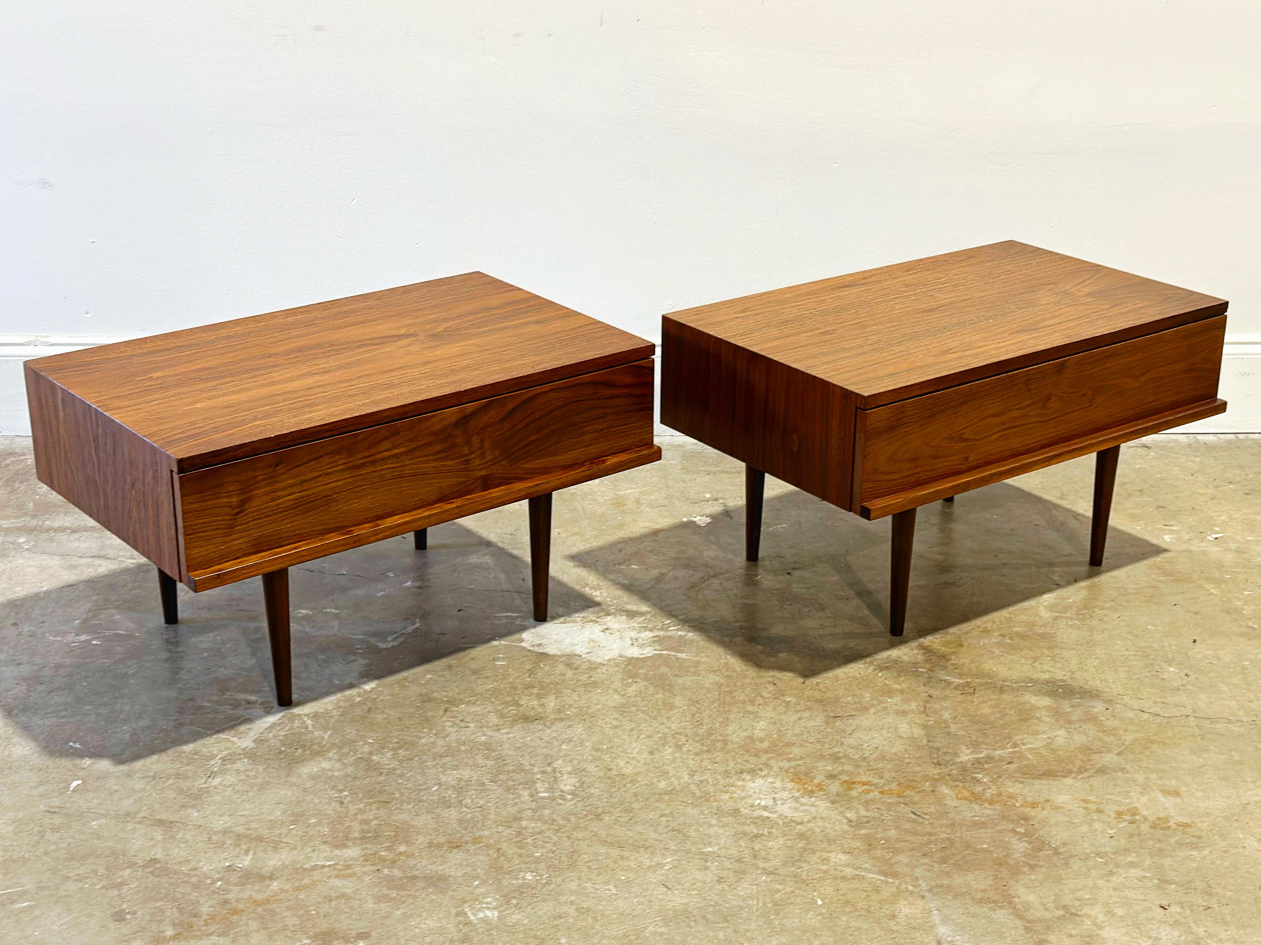 Mel Smilow - Mid Century Modern Night Stands in Walnut - Fully Restored ...