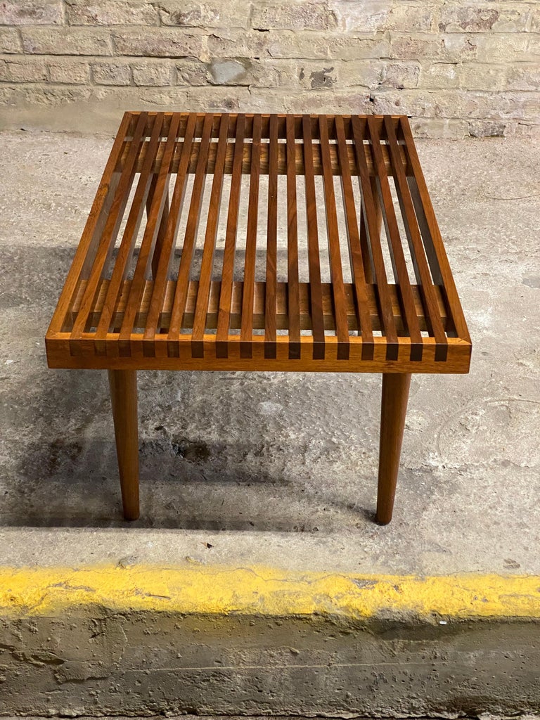 Mel Smilow Walnut Slat Table For Sale at 1stDibs