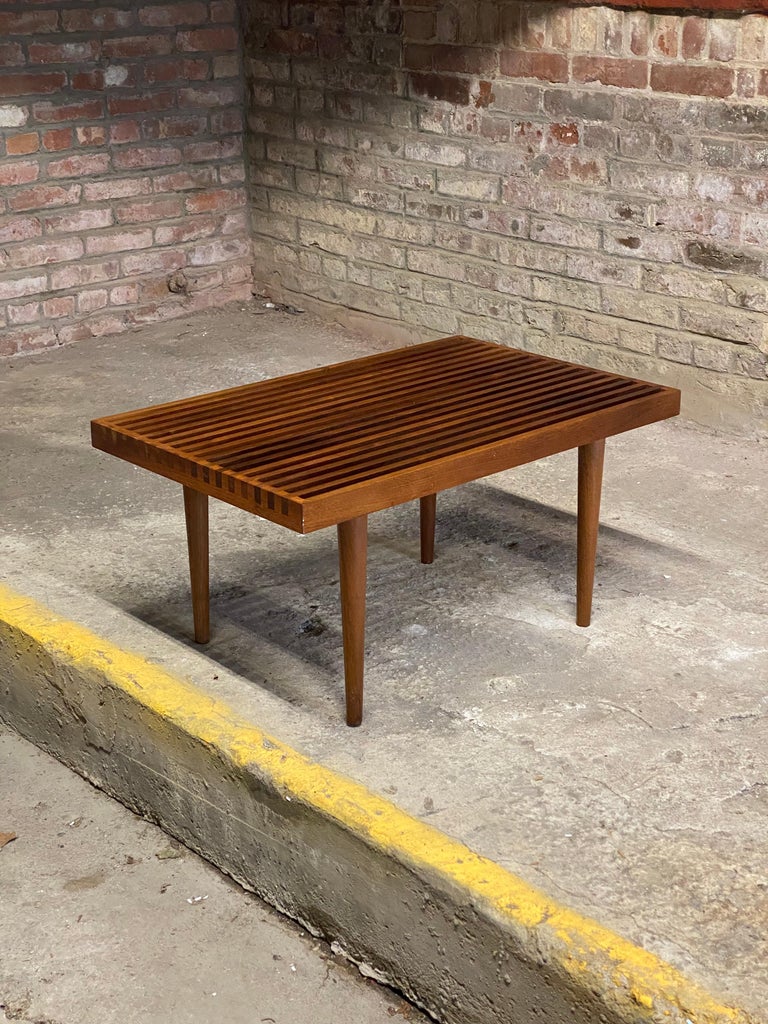 Mel Smilow Walnut Slat Table For Sale at 1stDibs